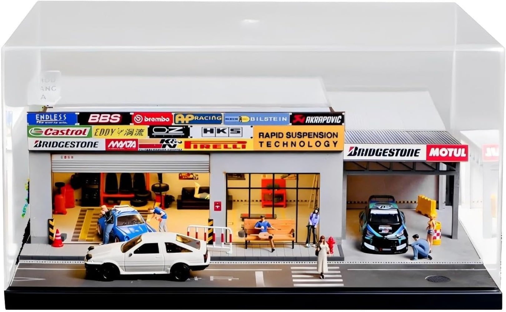 Diorama 1:64 Scale Car Garage Model with Dust Cover, Lighted Workshop ...