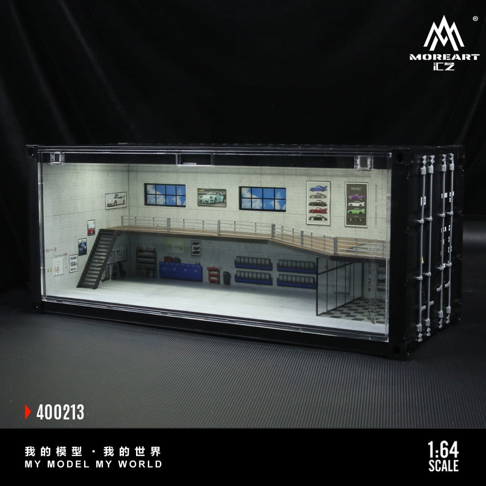 Diorama 1/64 Scale Container Diecast Garage Model, Big LED Lighting ...