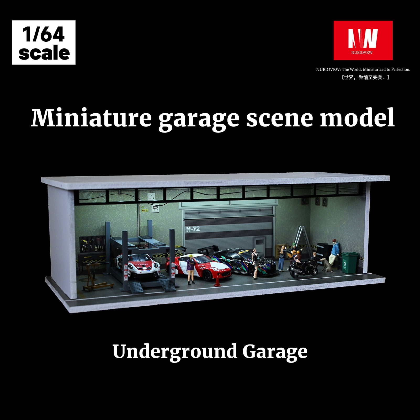 Diorama 1/64 Scale Diecast Car Garage Model, Simulated Parking Lot ...