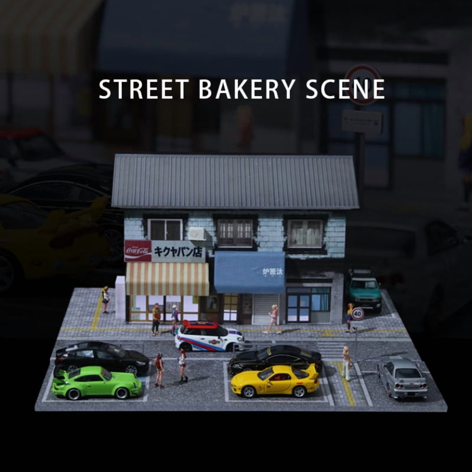 Diorama 1:64 Scale Garage Model Kit with LED Lighting,Miniature City ...
