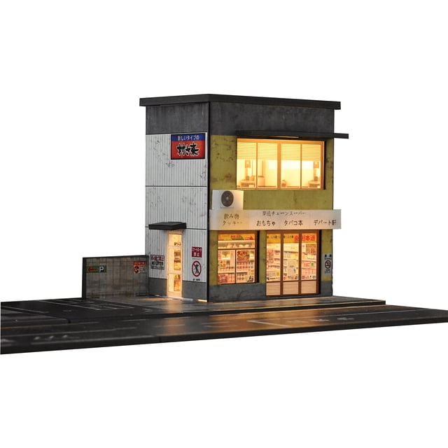 Diorama 1/64 Scale Garage Model with LED Light, City Street Japanese ...