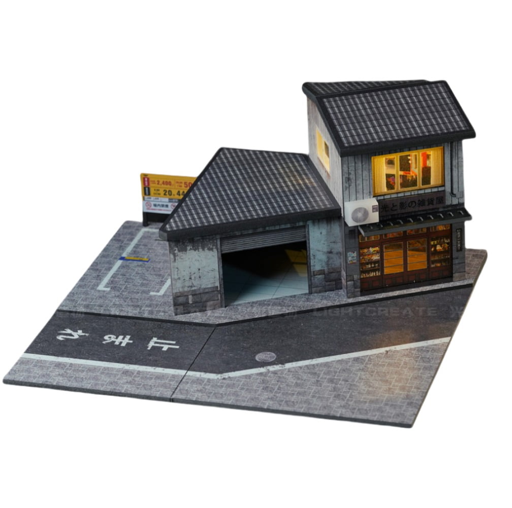 Diorama 1/64 Scale Garage Model with LED Light, City Street Japanese ...