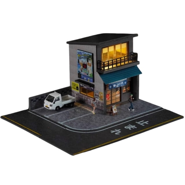 Diorama 1/64 Scale Garage Model LED Lighting Car Parking Lot Scene ...