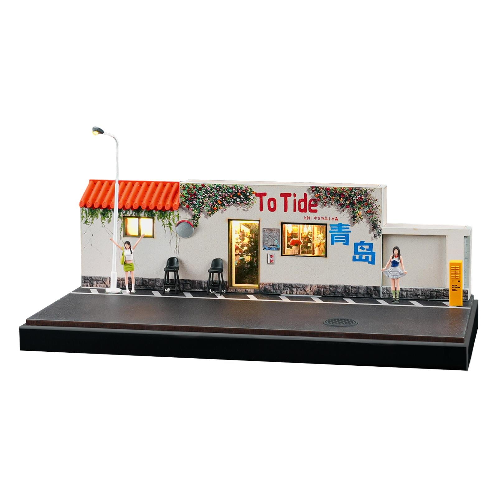 Diorama Car Scene Model Display Case LED Lighted Base Miniature Street ...