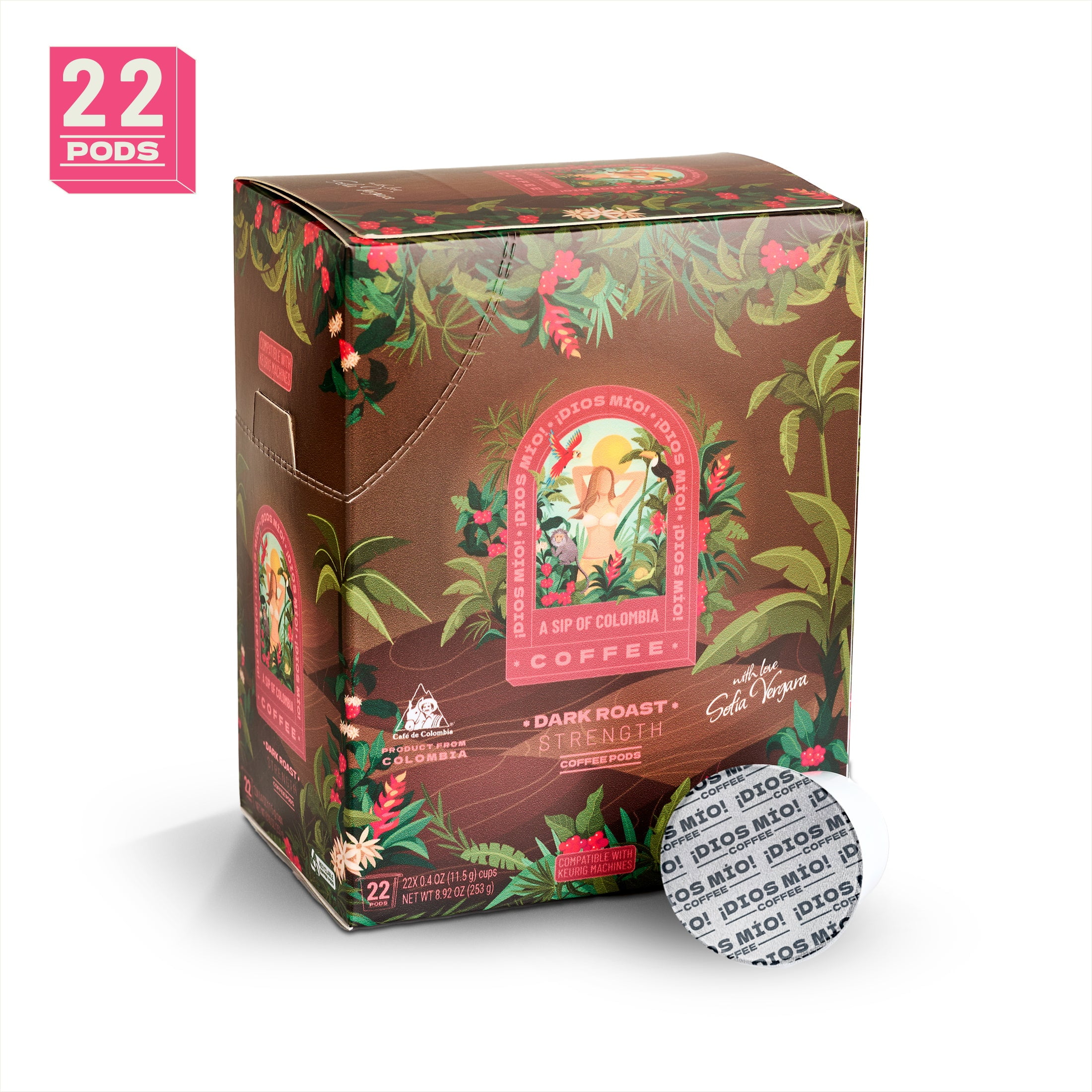 Dios Mio Coffee by Sofia Vergara, Premium Colombian Pods for Keurig K ...