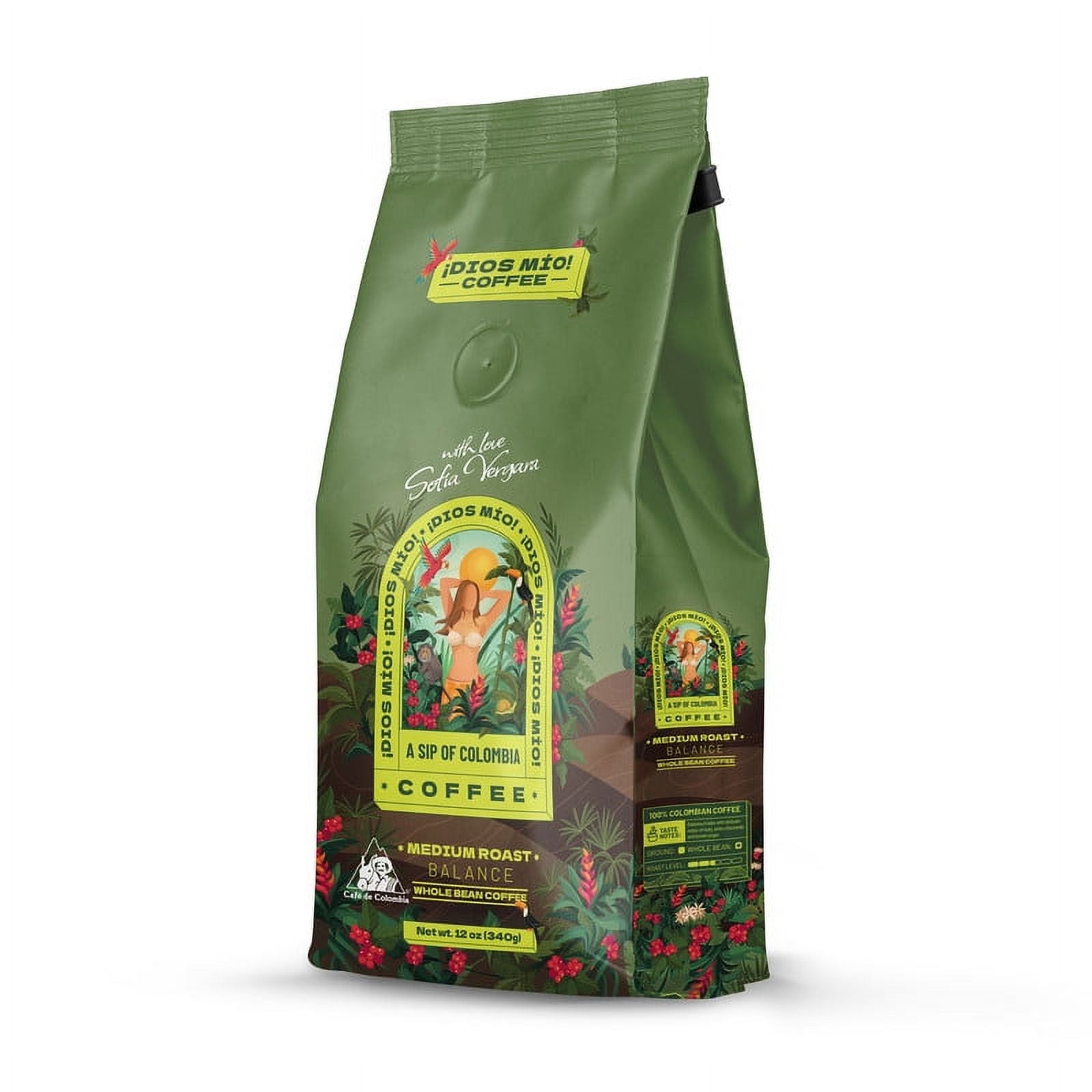 Dios Mio Coffee By Sofia Vergara, Premium Whole Bean Colombian Coffee ...