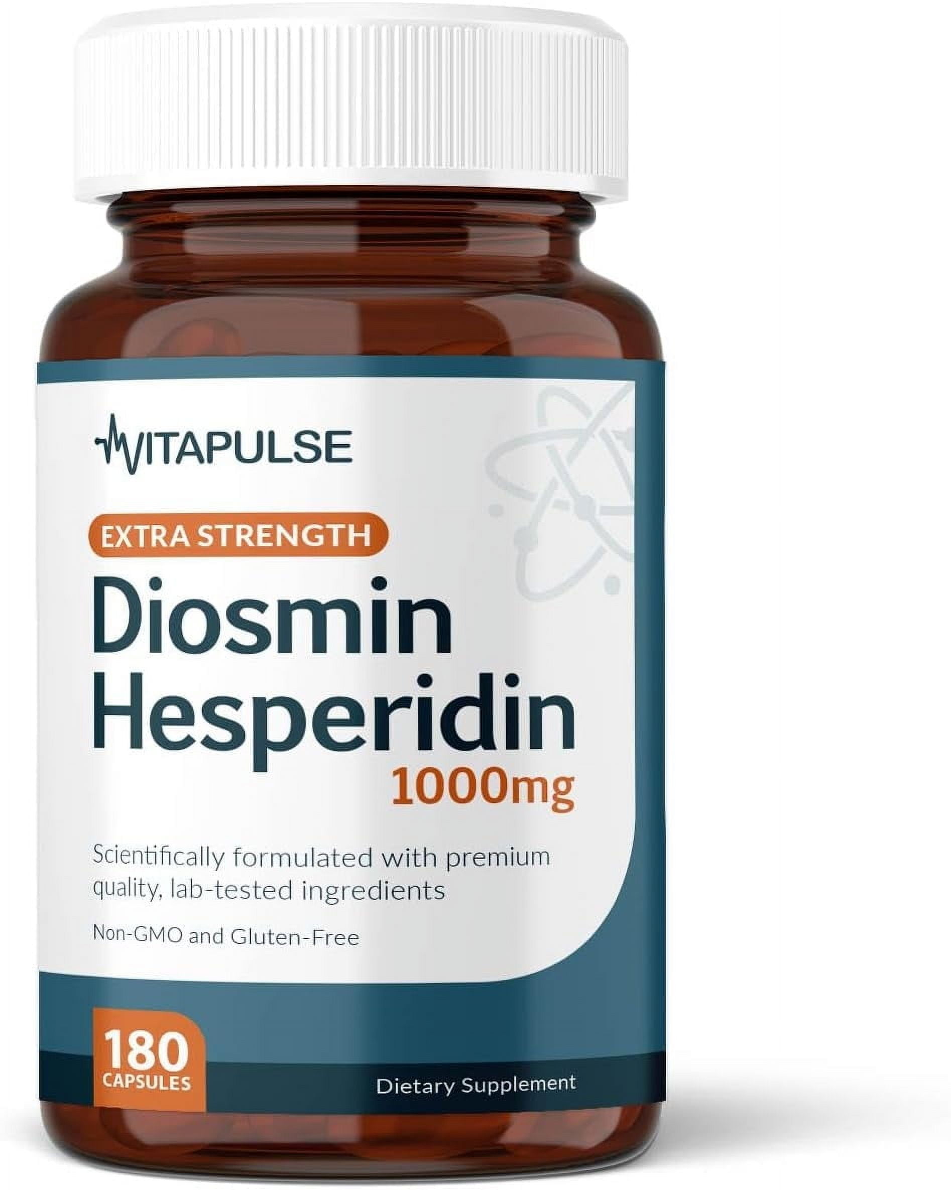 VitaPulse Diosmin and Hesperidin Supplement, 1000mg per Serving, 180 ...