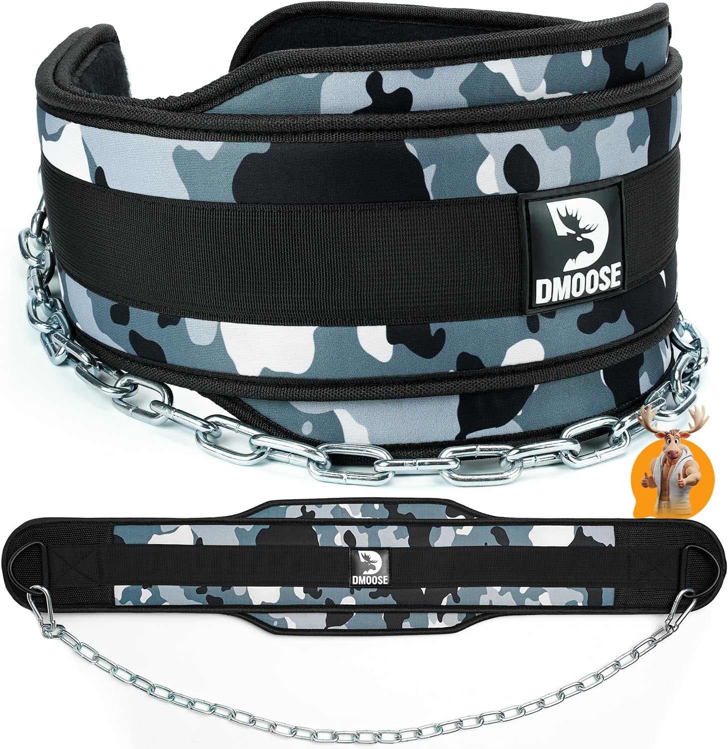 Dip Belt for Weightlifting, Weight Belt with Chain for Pullup, Gym ...