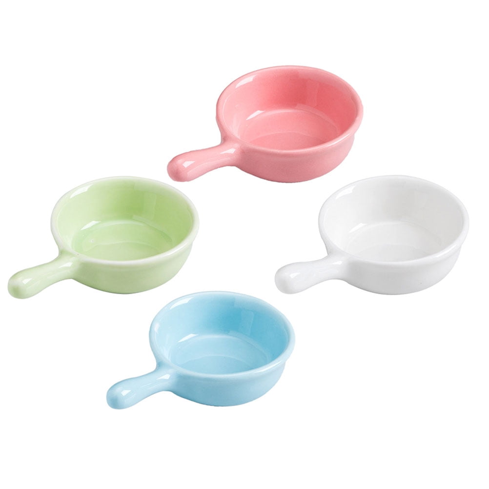 Dip Condiment Dish Seasoning Plate 4 Pcs Ceramic Sauce Bowl Creamer ...