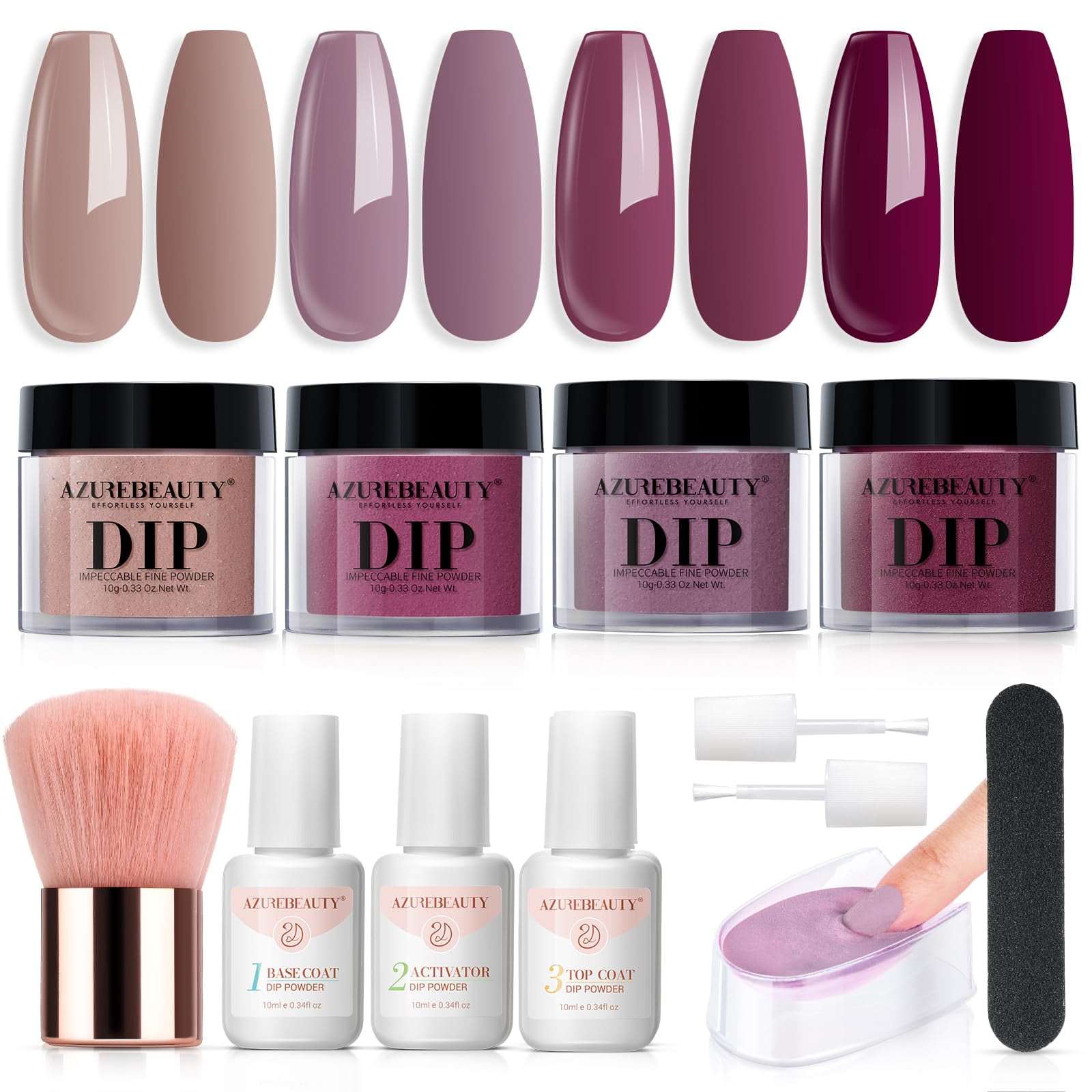 Dip Nails Powder Starter Kit, AZUREBEAUTY 4 Colors Intellectual lady ...