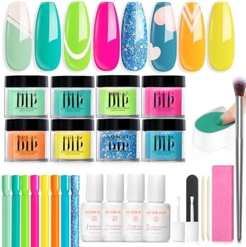 Dip Nails Starter Kit, Summer Bright Series Friendly Dip for Art ...