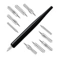 Dip Pen Holder with 5 Interchangeable Tip Wood Fountain Pen Calligraphy ...