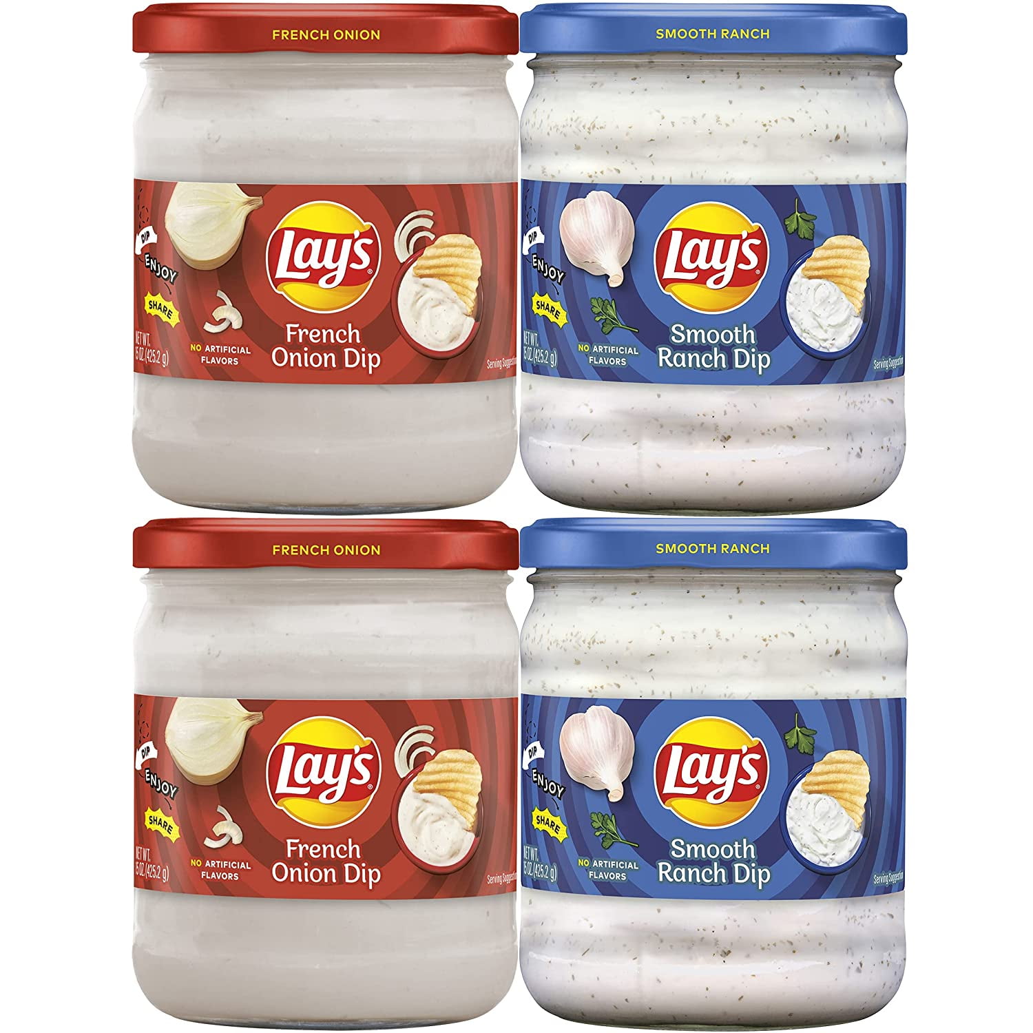 Dip Variety Pack, French Onion & Smooth Ranch, 15 Oz Jars, 4 Count ...
