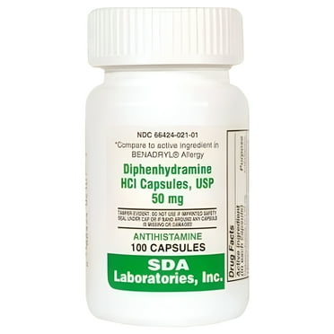 Major Banophen 50mg Diphenhydramine HCl Antihistamine, Allergy & Cold ...