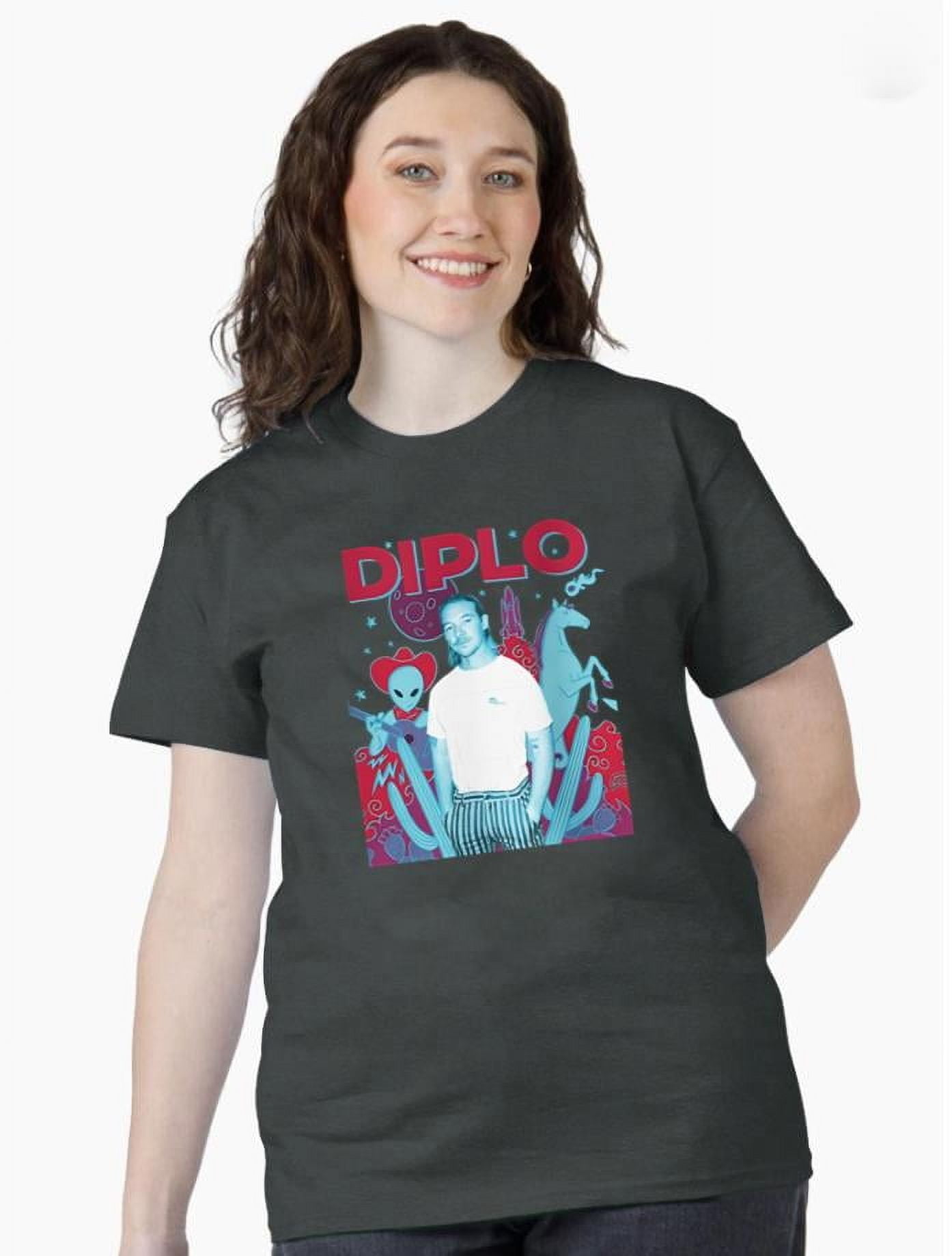 Diplo Retro DJ Merch Neon Lights Unisex tee EDM Tour Poster, for men ...