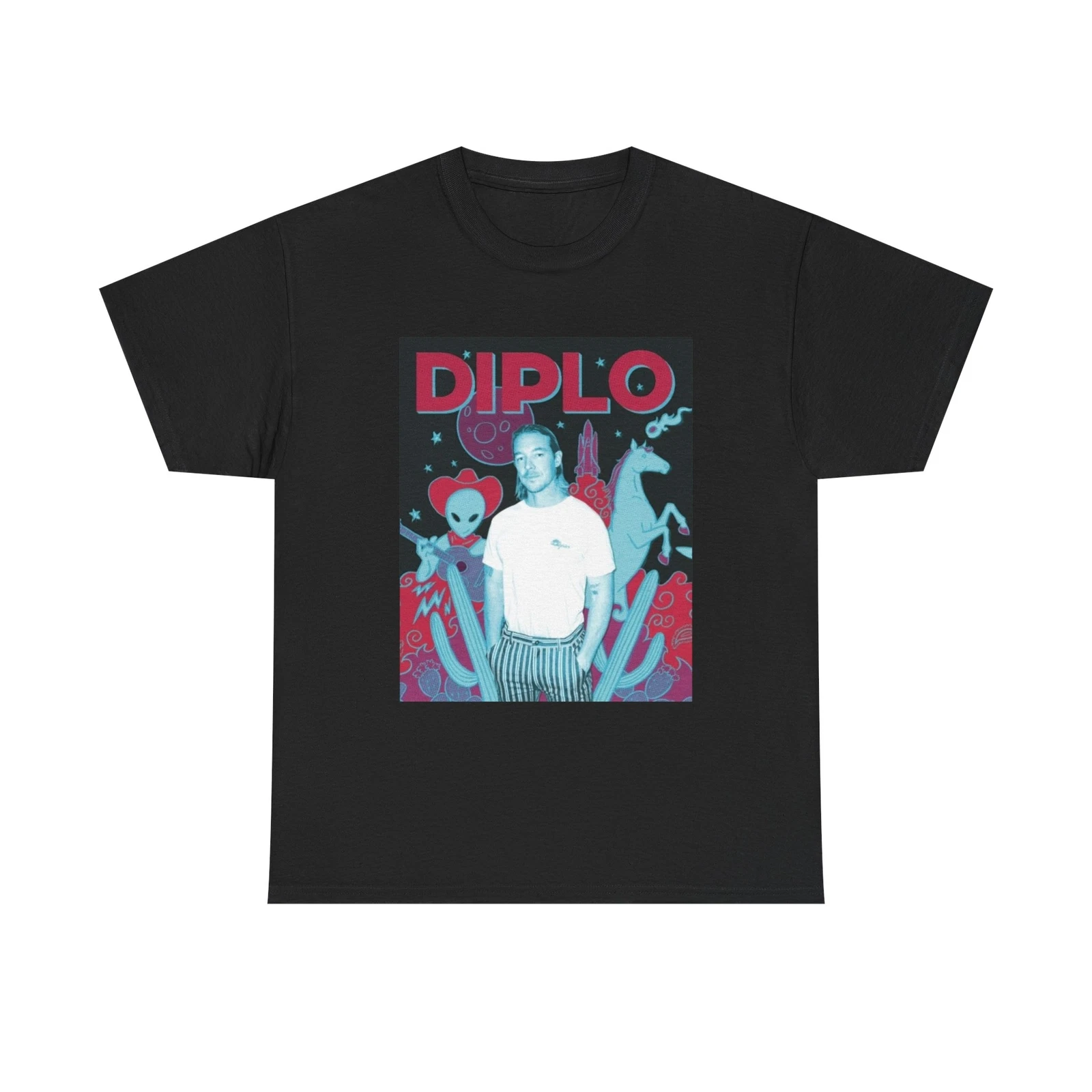 Diplo Tshirt Retro Dj Merch Neon Lights Tour EDM Graphic Poster Unisex ...