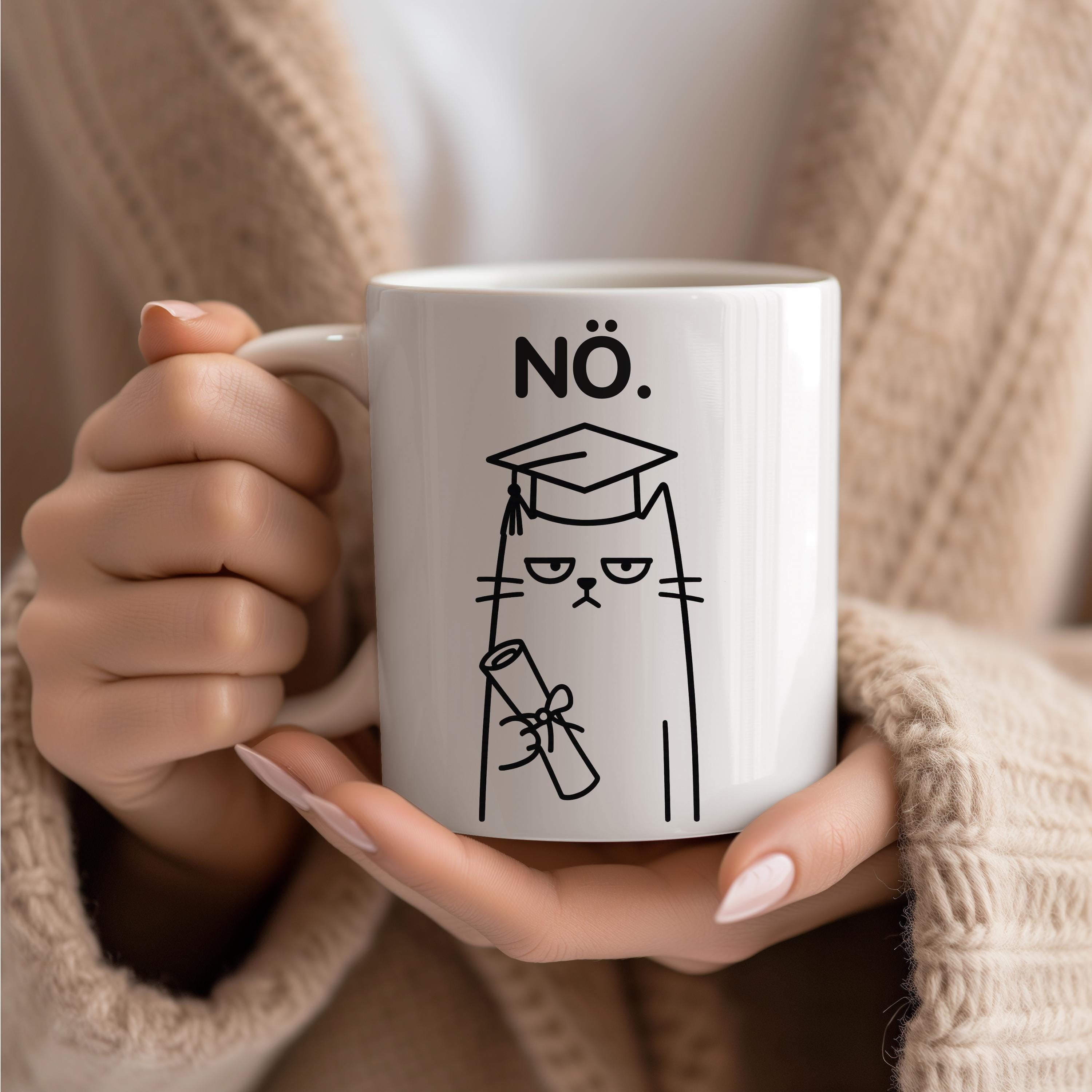 Diploma Cat Nope Graduation Mug Funny Grad Coffee Cup, Gift for ...