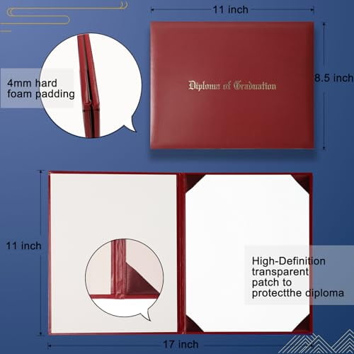 Diploma Holder Diploma Covers 8.5”x11” Imprinted “Diploma of Graduation ...