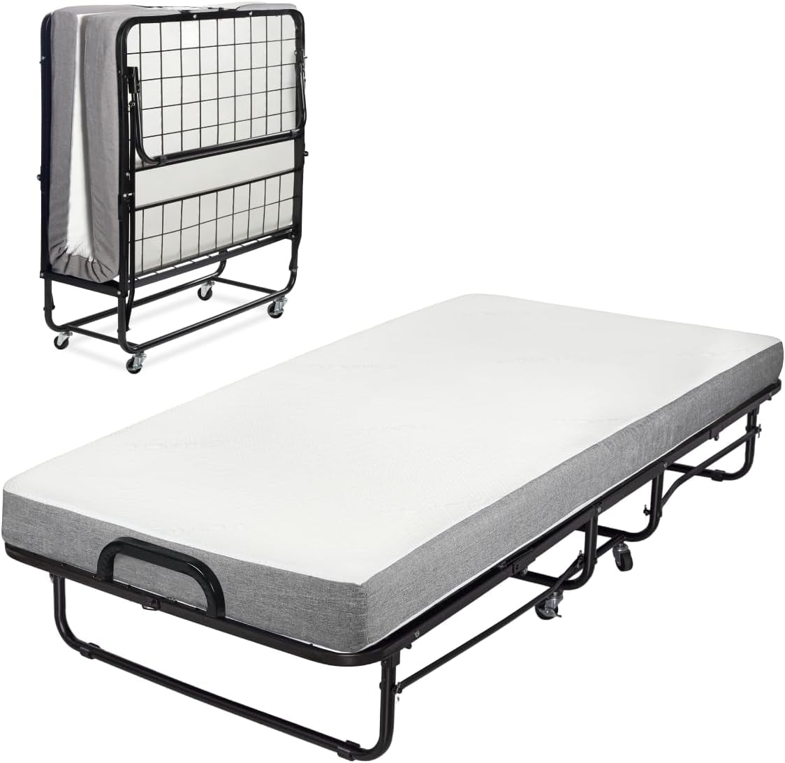 Diplomat Folding Bed with Mattress for Adults & Kids, Cot Size ...