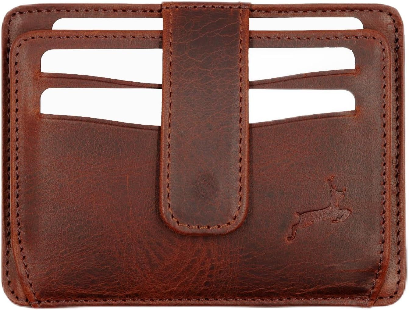 Diplomat Leather Card Holder Wallet - 4 Flat Pockets Slim Wallet for ...