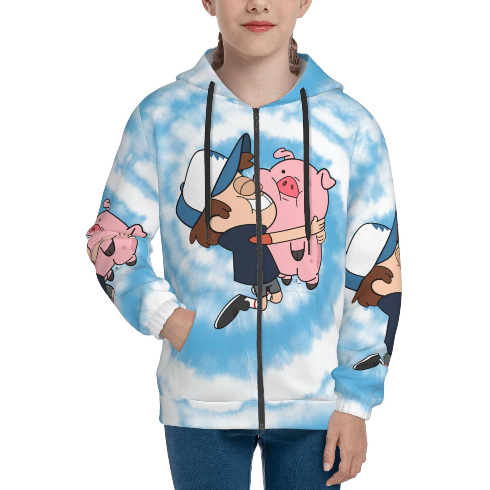 Dipper Waddles Gravity Falls Teen Sweatshirts Zipper Hoodies Fashion ...