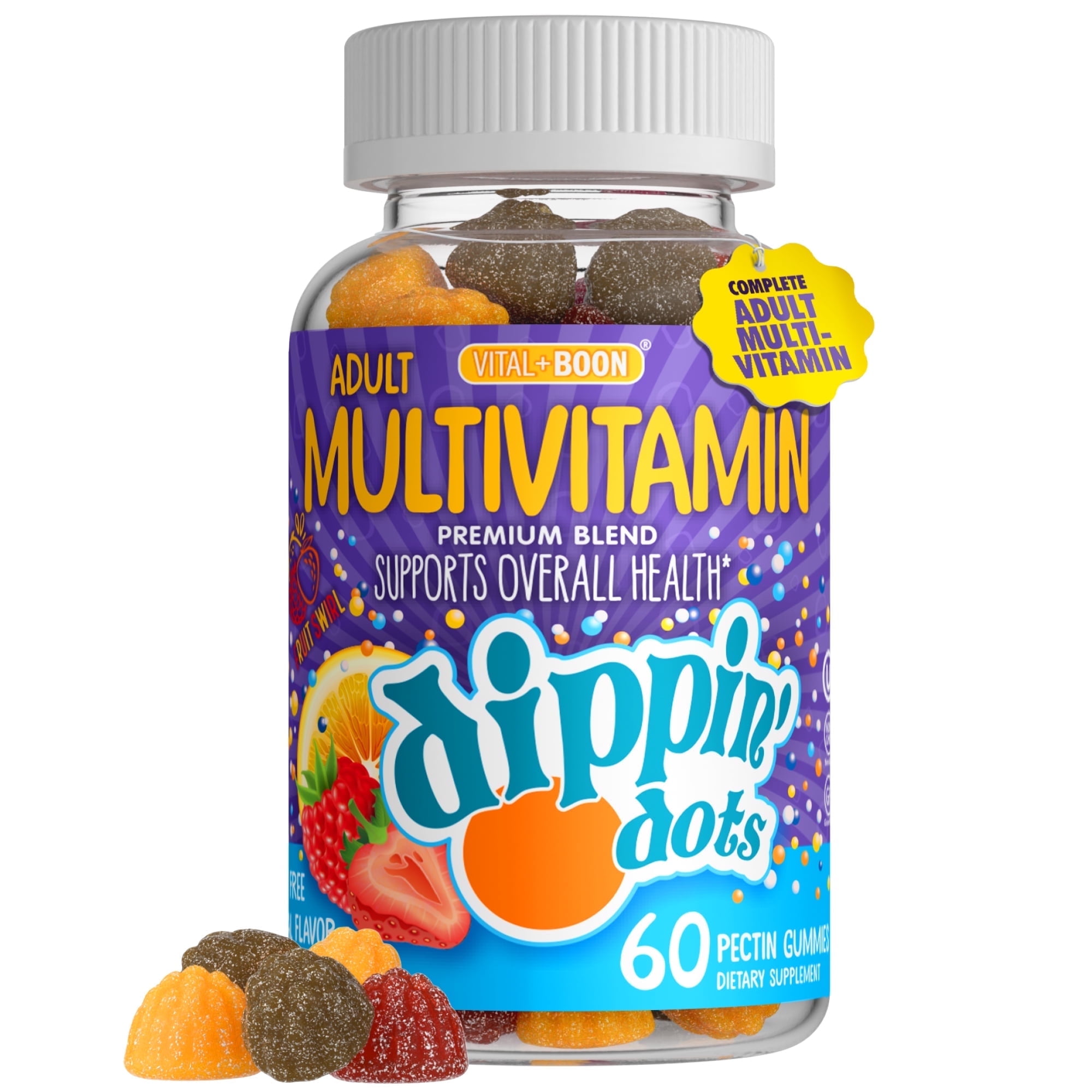 Dippin’ Dots Adult Multivitamin Pectin Gummies for Immune Support and ...