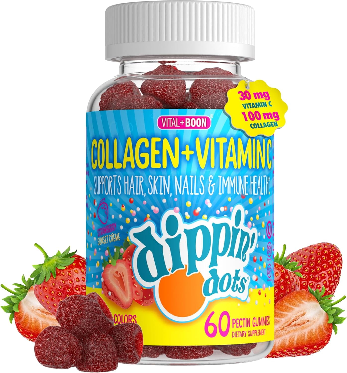 Dippin Dots Collagen + Vitamin C Pectin Gummies for Immune Support ...