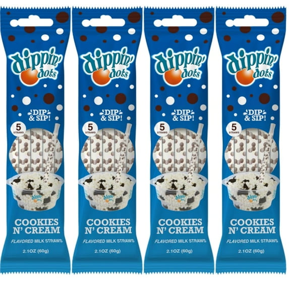 Dippin’ Dots Magically Flavored BCF26 Milk Straws - Cookies N’ Cream, 4 ...