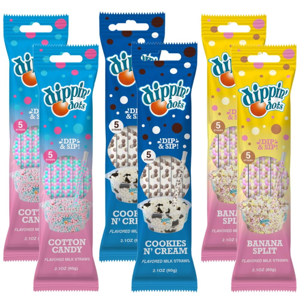 Dippin’ Dots Magically Flavored BCF26 Milk Straws, Cotton 'n Cream, and ...