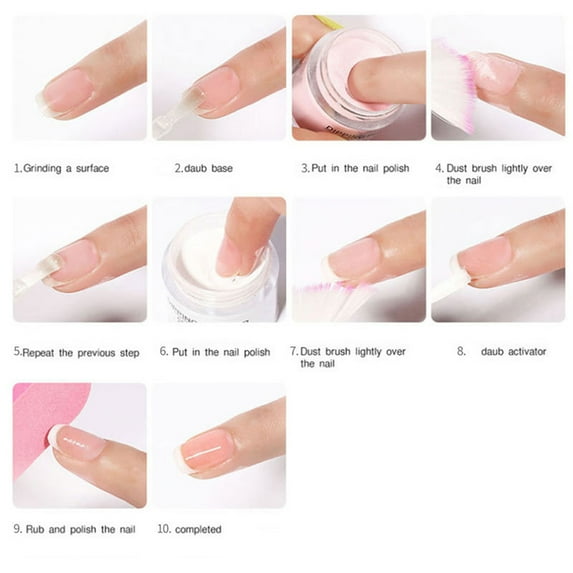 Dipping Powder,Art With No Led Nail 6 Colors Set Nail Lamp Needed Led ...