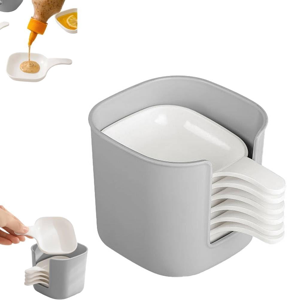 Dipping Sauce Plate And Holder Set, Plastic Dipping Dish with Storage ...