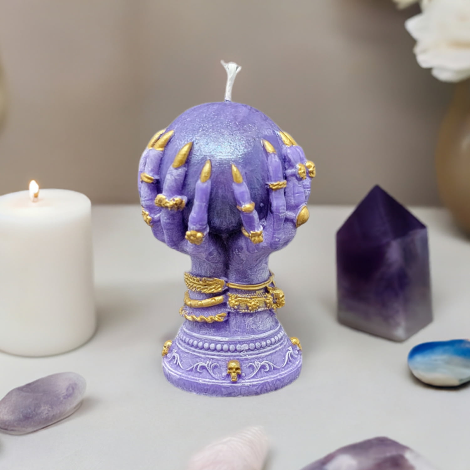 DIPRANA Crystal Ball Surprise Candle with Mystery Gemstones ...