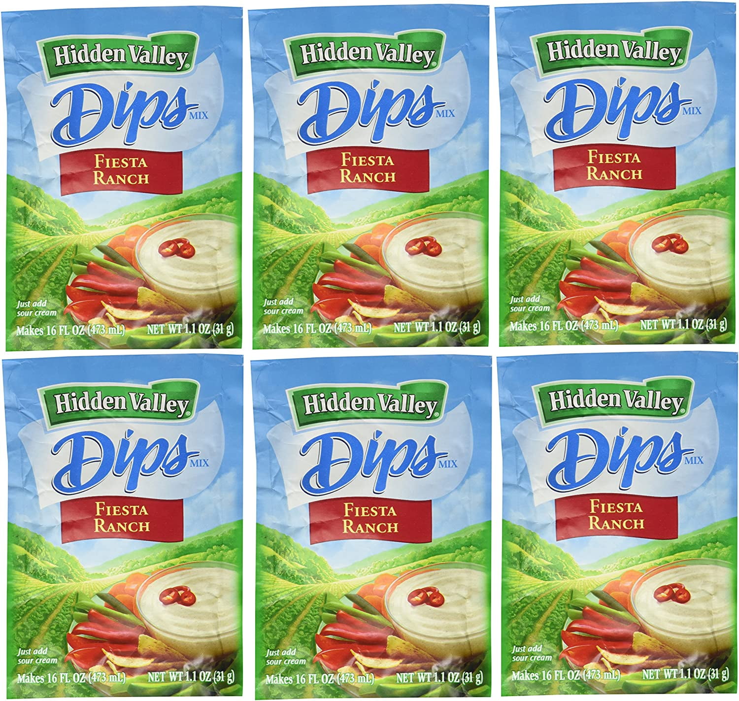Dips Mix, Fiesta Ranch, 1.1 Ounce (Pack of 6) - Walmart.com