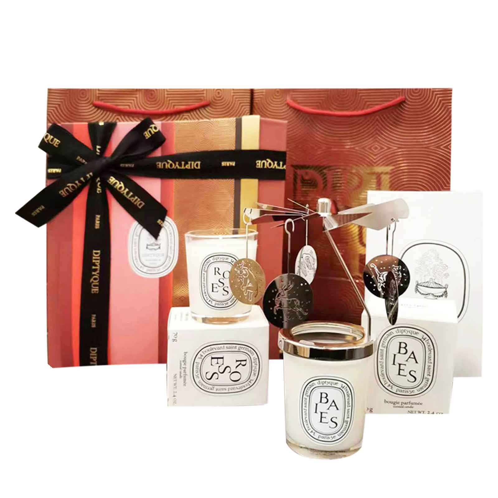 Diptyque Roses & Baies & Red Walking Lamp Candles Set - 2.4fl.oz ...