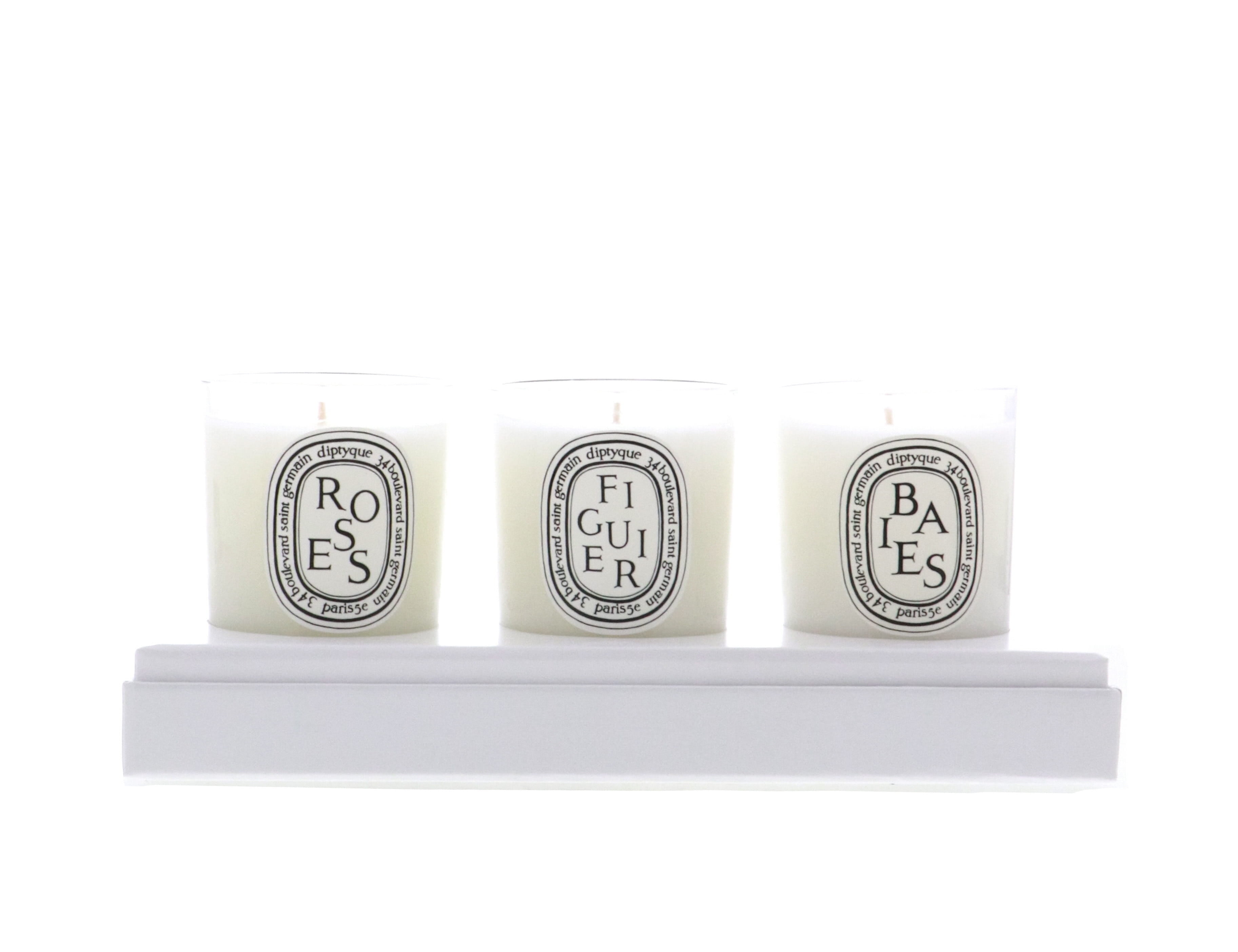 Diptyque Scented Mini Candle Discovery Set: Baies, Figuier, Roses 70g ...