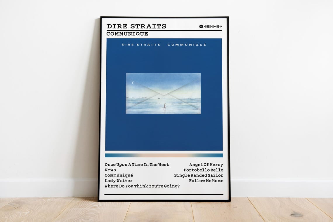 Dire Straits Communiqué Album : Rock Music Wall Art #218, Unframed ...