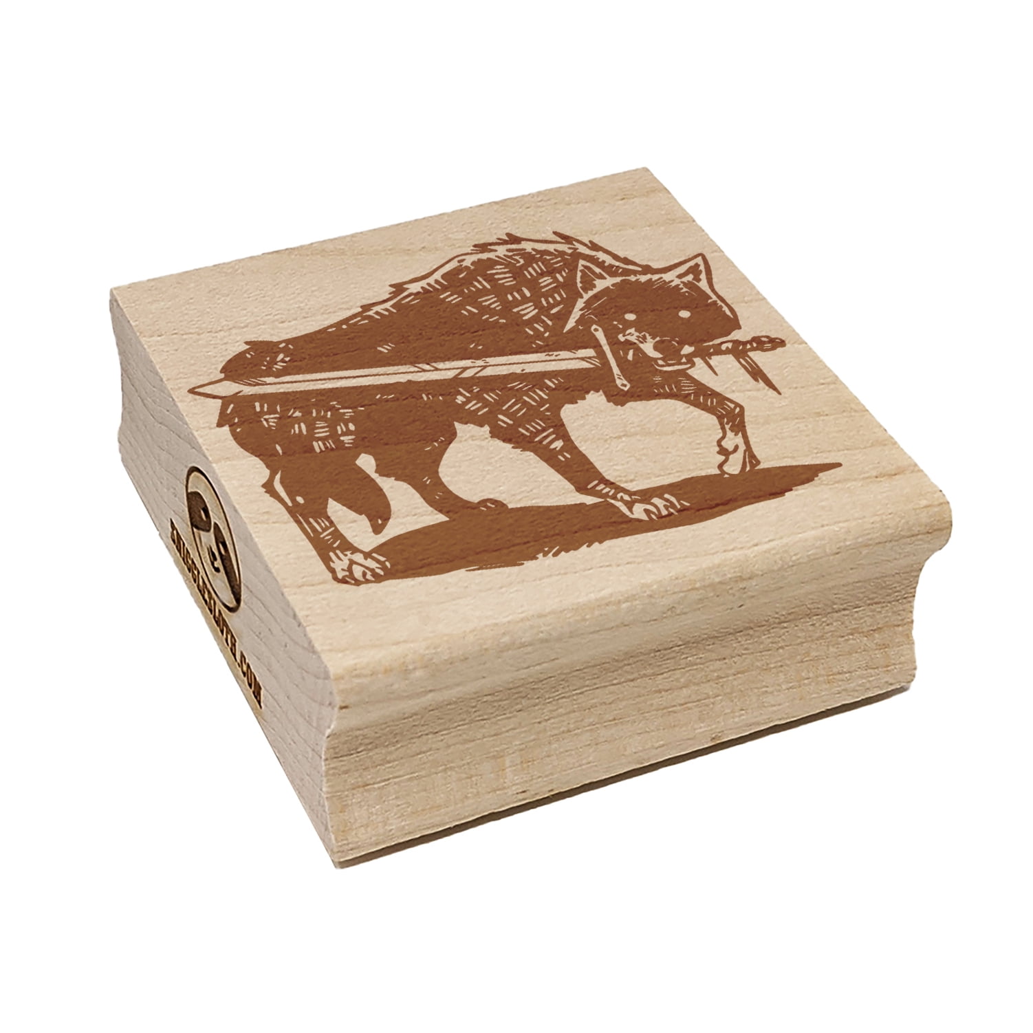 Dire Wolf with Sword Scary Square Rubber Stamp Stamping Scrapbooking ...