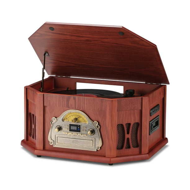 Direct Power 10-in-1 Wood Classic Turntable with Bluetooth, Vinyl ...