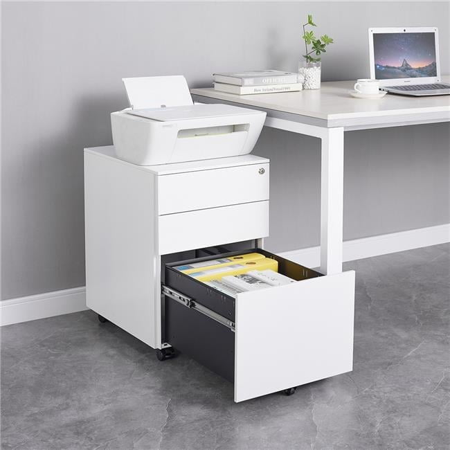 Direct Wicker 3 Drawer Mobile File Cabinet with Lock Steel for A4/F4 ...