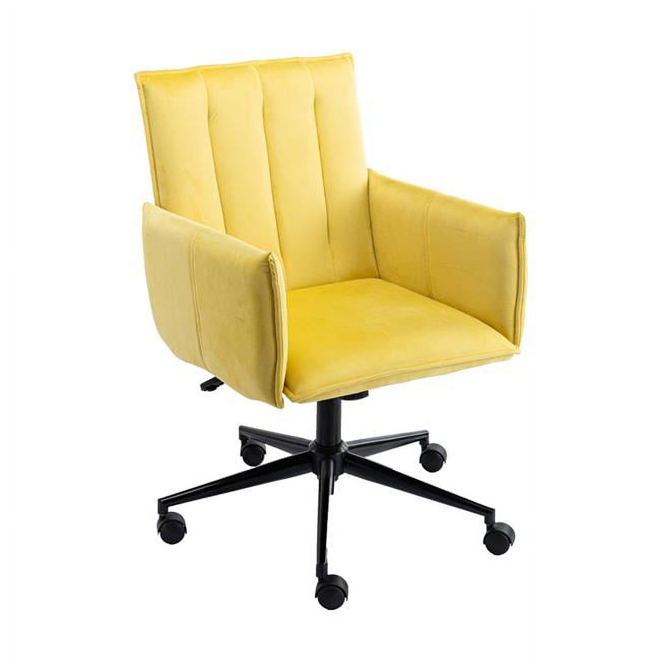 Direct Wicker UBS-W21234927 Yellow Velvet Fabric Home Office Chair ...