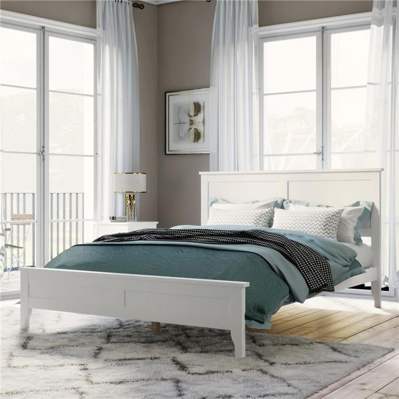 Direct Wicker UBS-WF283524AAK Modern Simple White Solid Wood Platform ...