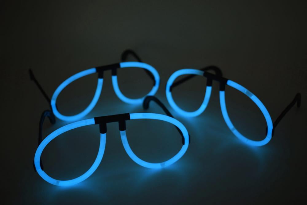 DirectGlow 6 Count Aqua Glow Stick Glasses Bright Neon Party Eyewear ...