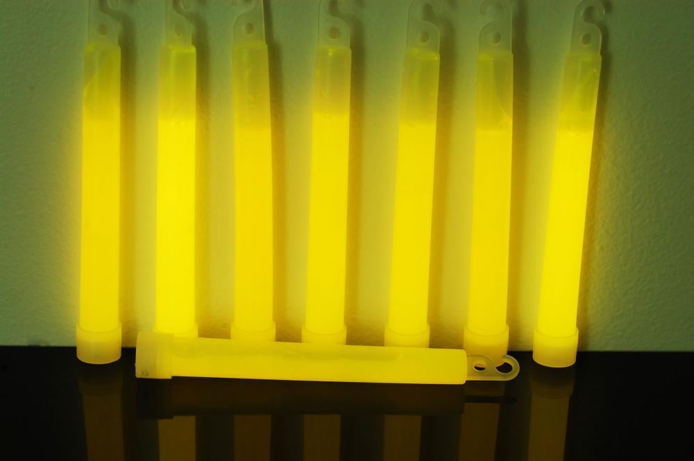 DirectGlow 6 Ct Yellow Jumbo 6 Inch Safety Glow Sticks Bright Neon ...