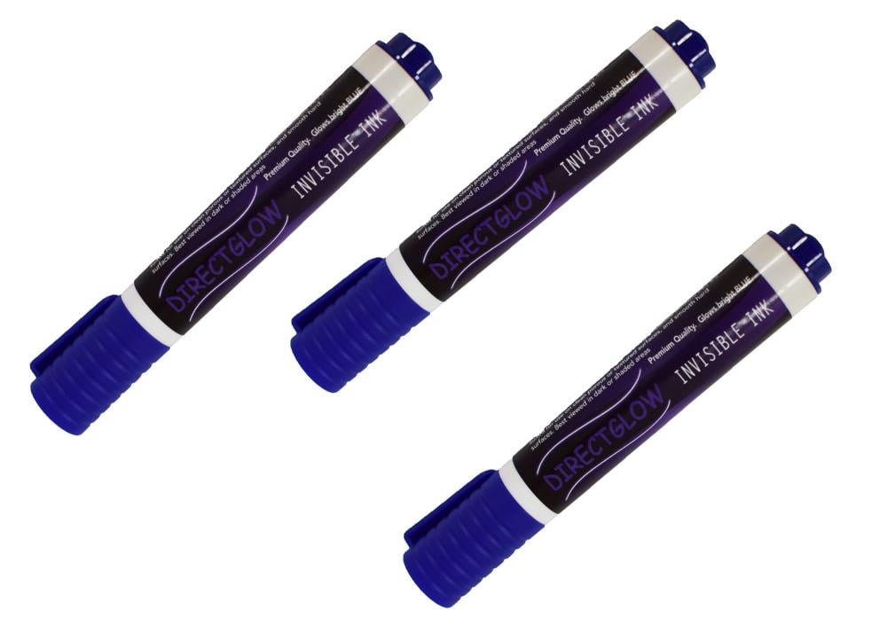 DirectGlow XL Invisible Blue UV Blacklight Reactive Ink Marker Pen 3 ...