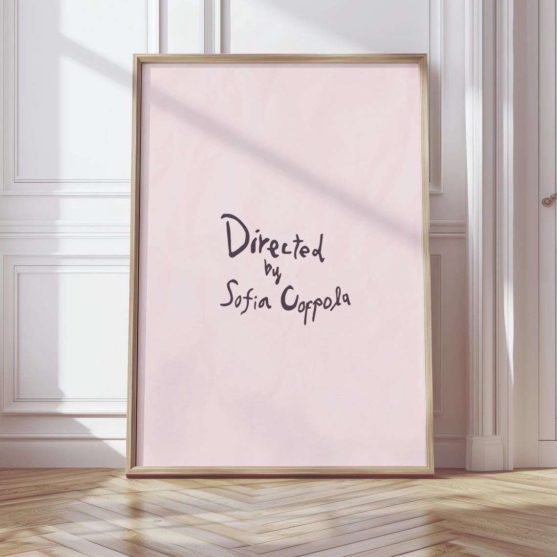 Directed By Sofia Coppola Pink Movie Quote Wall Art, Retro Typography ...