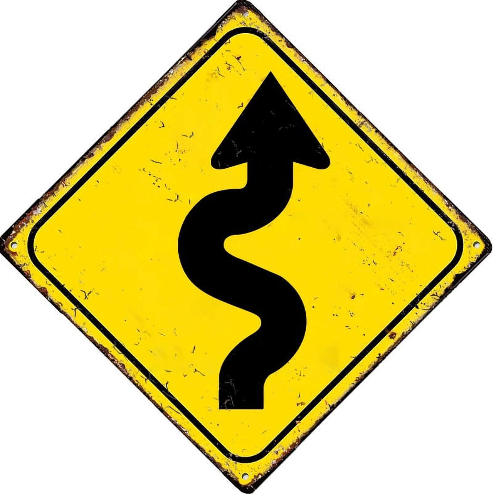 Direction Sign Right Winding Road Outdoor Street & Home Bar Club ...