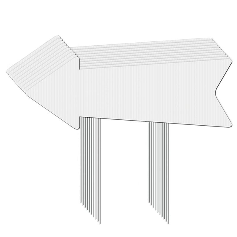 Directional Arrows Signs with Stakes, 4 Pack Blank Signs Plastic ...