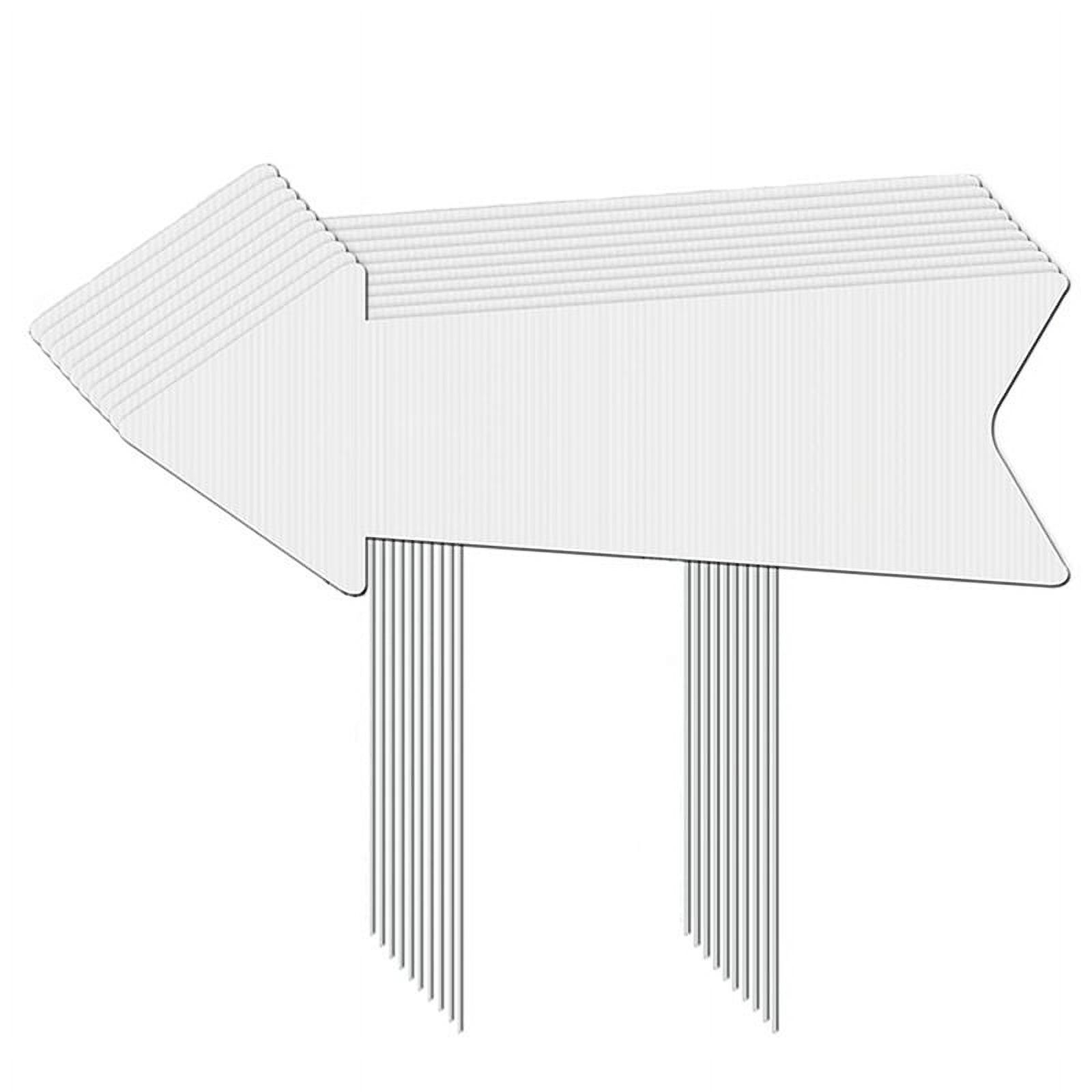 Directional Arrows Signs with Stakes, 4 Pack Blank Yard Signs Plastic ...