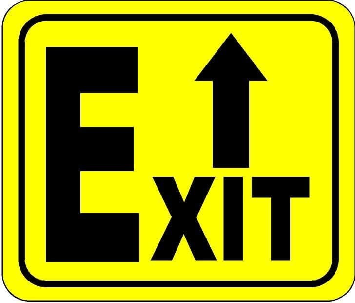 Directional Exit Sign with arrow pointing up YELLOW Aluminum Composite ...