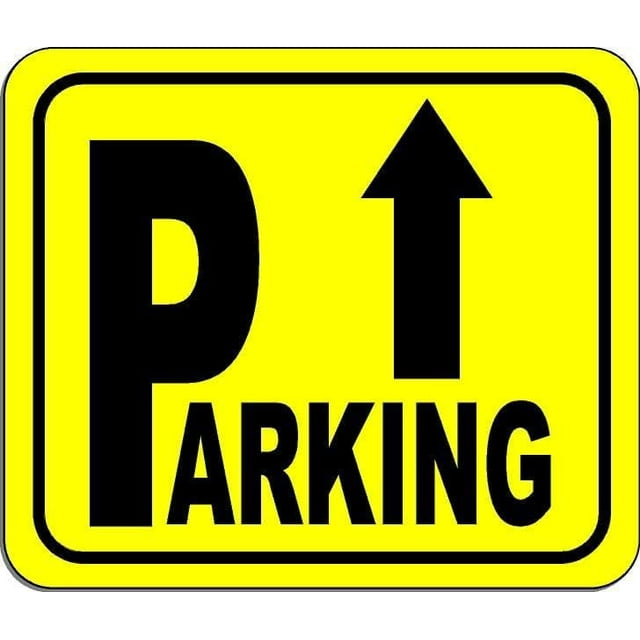 Directional Parking Sign with arrow pointing Upward YELLOW Aluminum ...